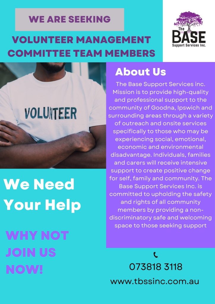 Volunteer Opportunities | The Base Youth & Family Support Services